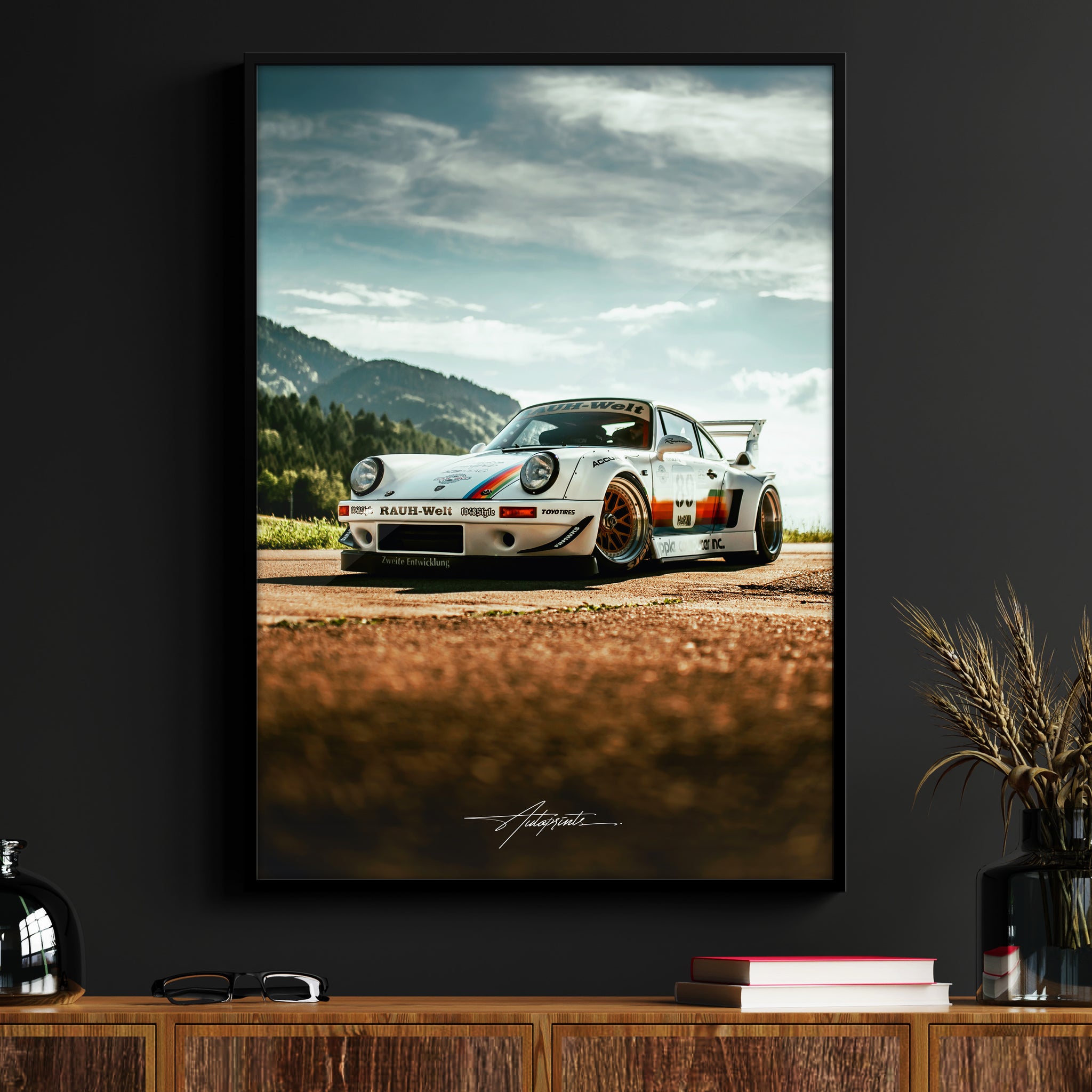 "RWB Porsche 911 964 Rauh Welt Rough Front" AUTOPRINTS Signature Fine ...