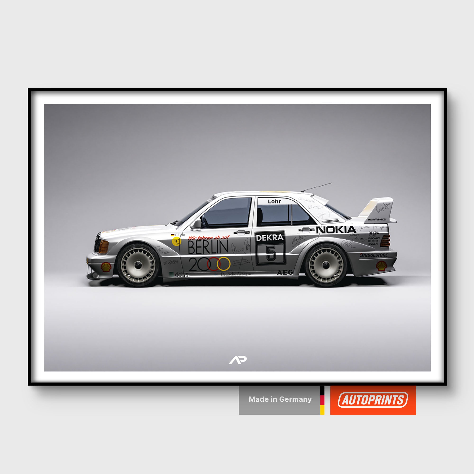 "Mercedes W201 DTM Berlin 2000" Autoprints Kunstdruck