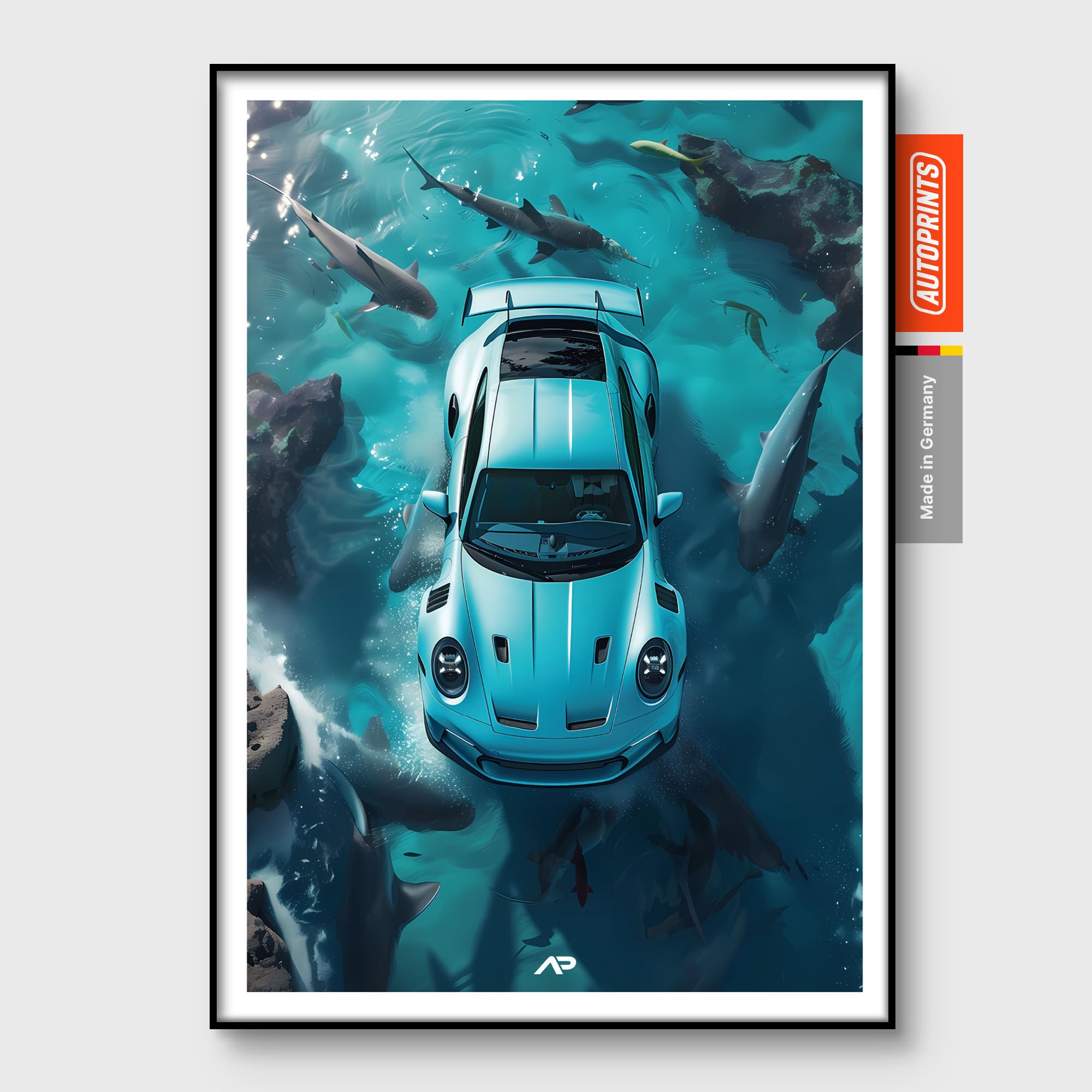 "Porsche 911 992 GT3RS SHARKS" AUTOPRINTS Art Print