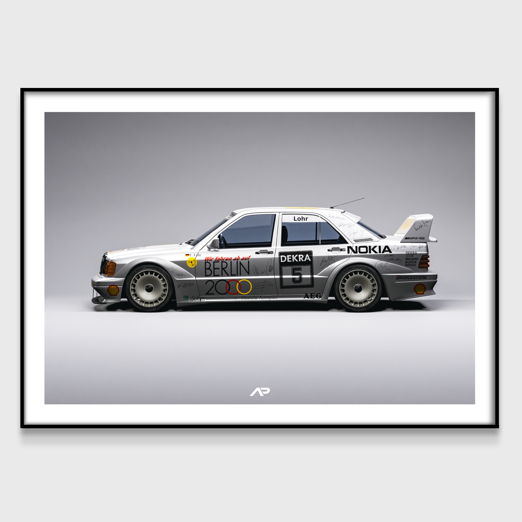 "Mercedes W201 DTM Side" Autoprints art print