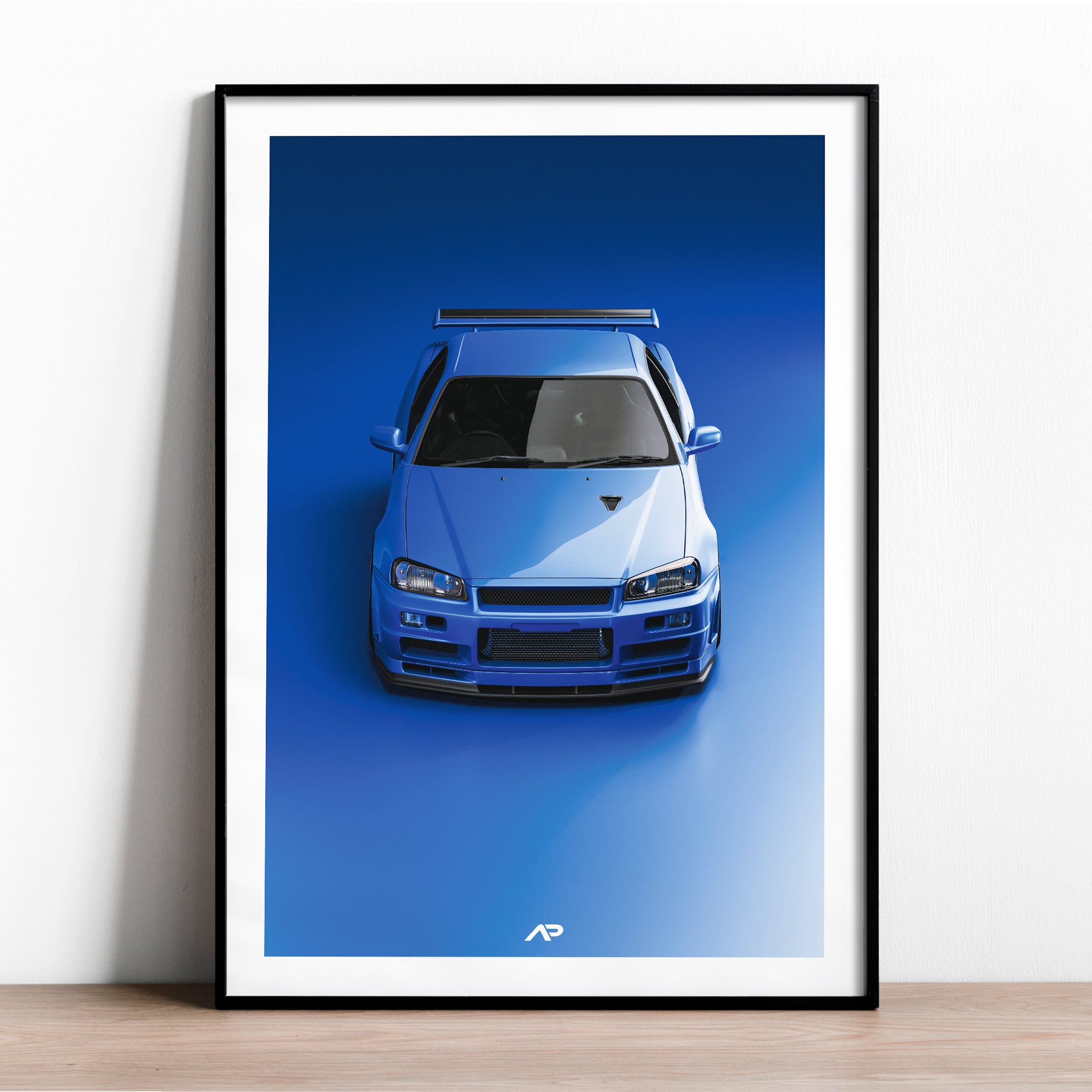 Autoprints "Nissan Skyline R34 GTR Blue RB26" Poster