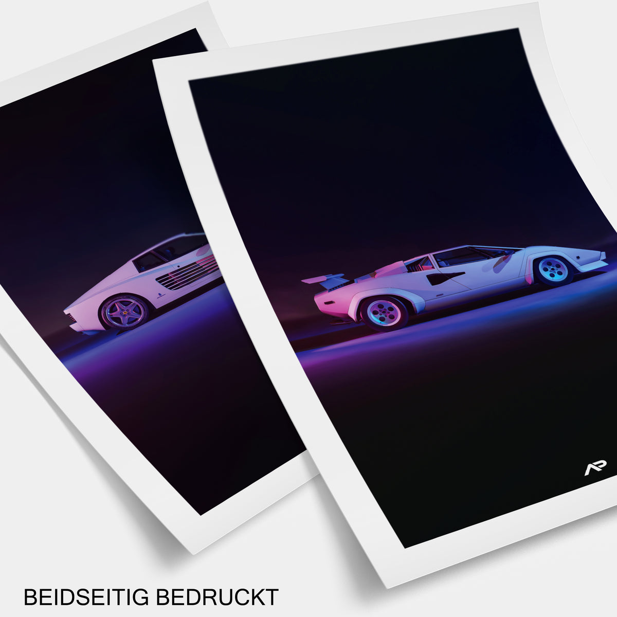 "Ferrari Testarossa Neon" Autoprints Autoposter Kunstdruck – AUTOPRINTS