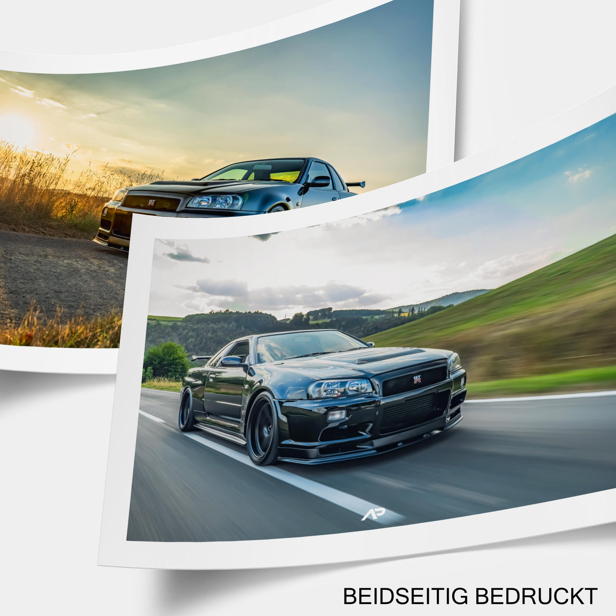 "Nissan R34 GT-R Sunset" Autoprints Autoposter Kunstdruck – AUTOPRINTS
