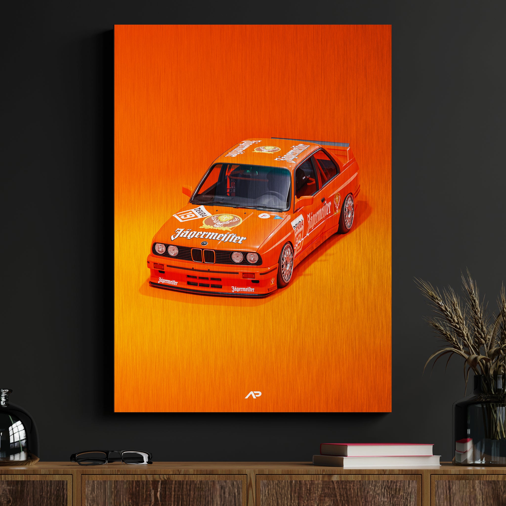 "BMW E30 M3 DTM Meister" Metall Poster PREMIUM ALU PLATE | AUTOPRINTS